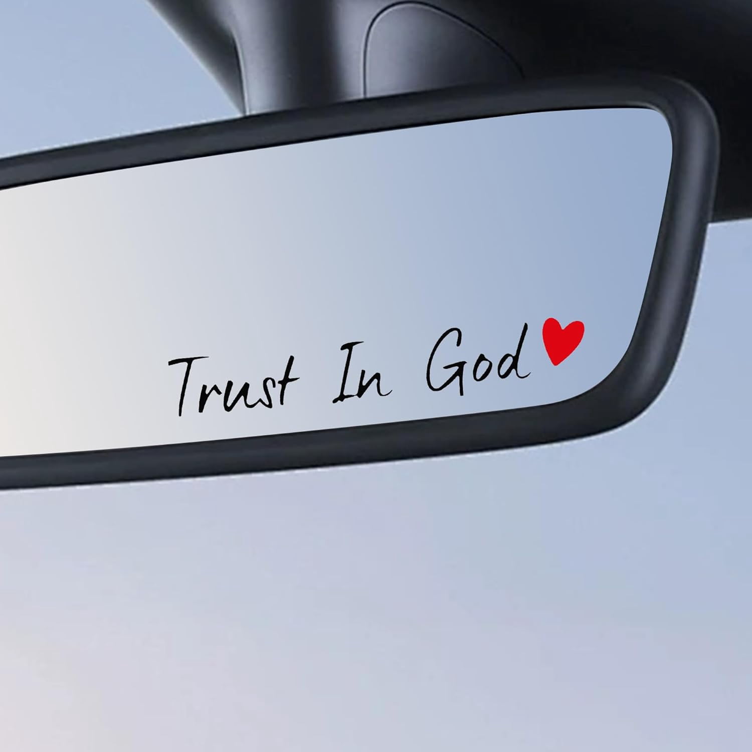 4Pcs Waterproof Trust In God Rearview Mirror Stickers, Classic Black ...