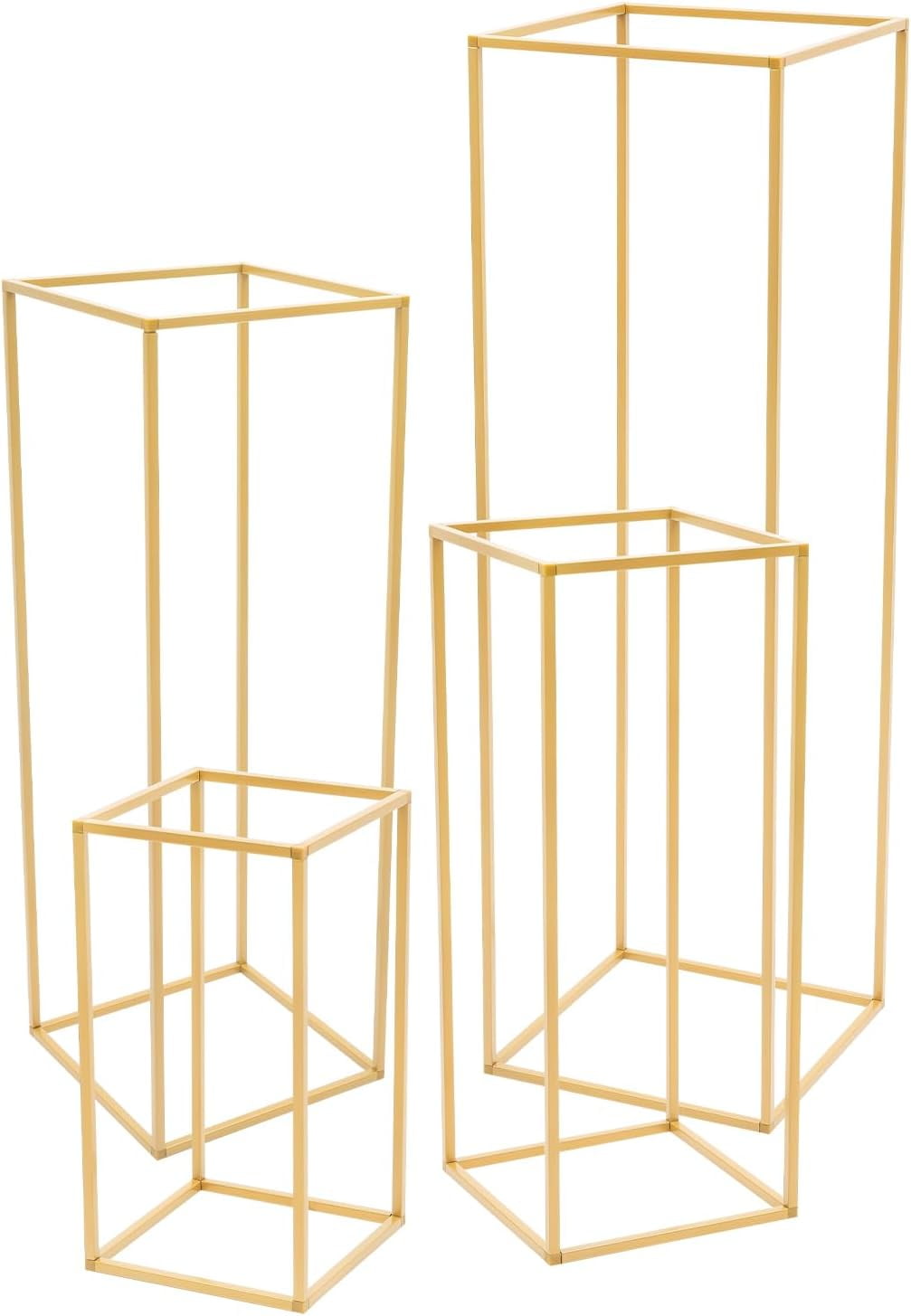 4Pcs Wedding Flower Stand Metal Centerpieces, Gold Floor Vase Column ...