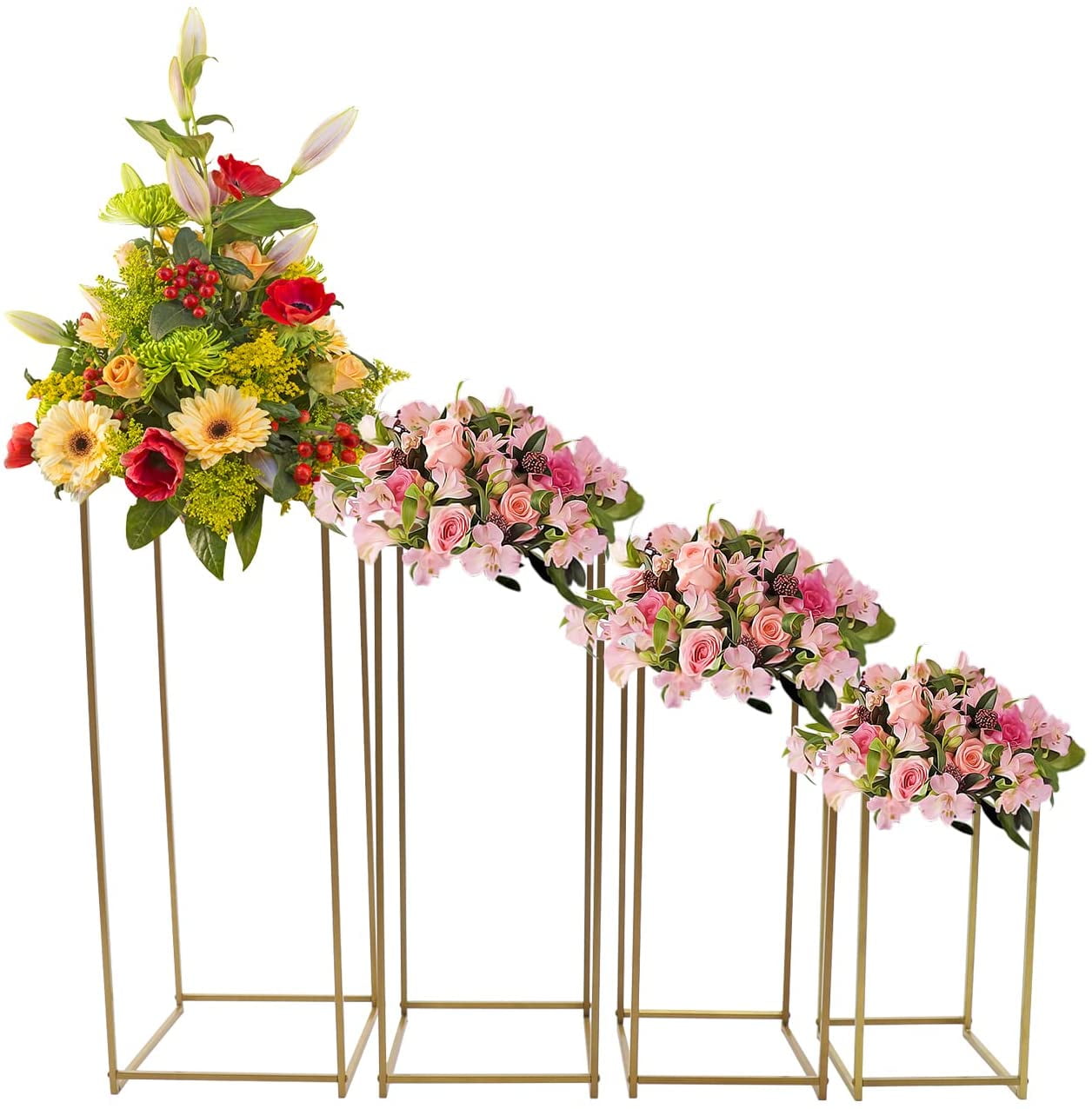 4Pcs Wedding Flower Stand Metal Centerpieces for Tables Flower Vase ...