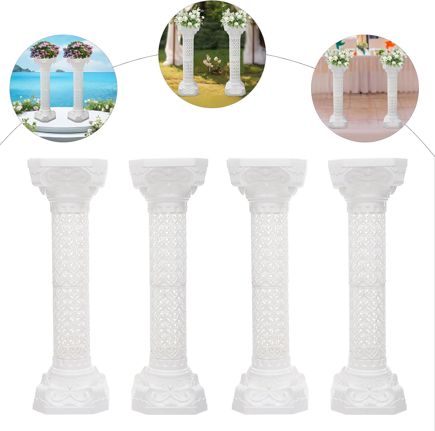 4Pcs Wedding Roman Column Pillars Set, Elegant Wedding Event Decorative ...