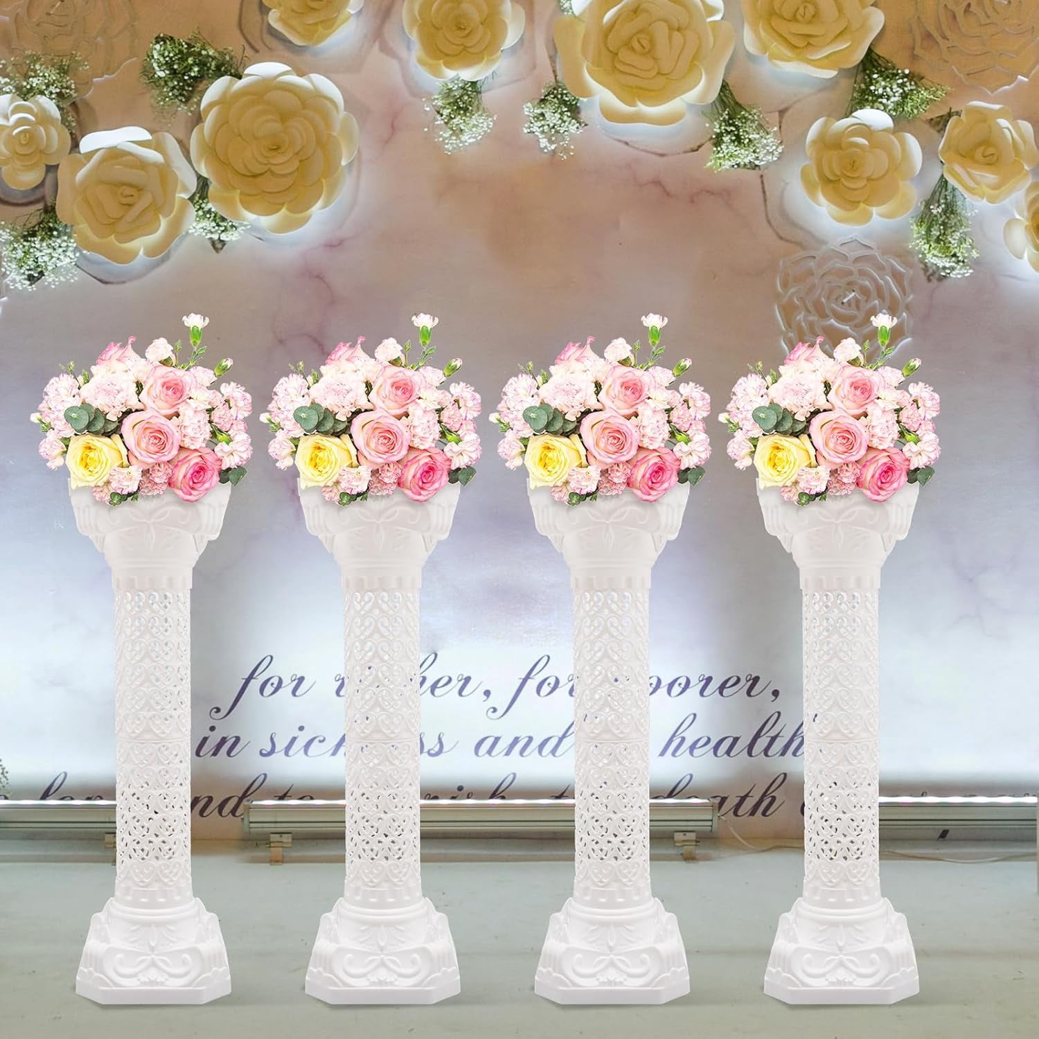 4Pcs Wedding Roman Column Pillars Set, Roman Pillar Greek Columns ...