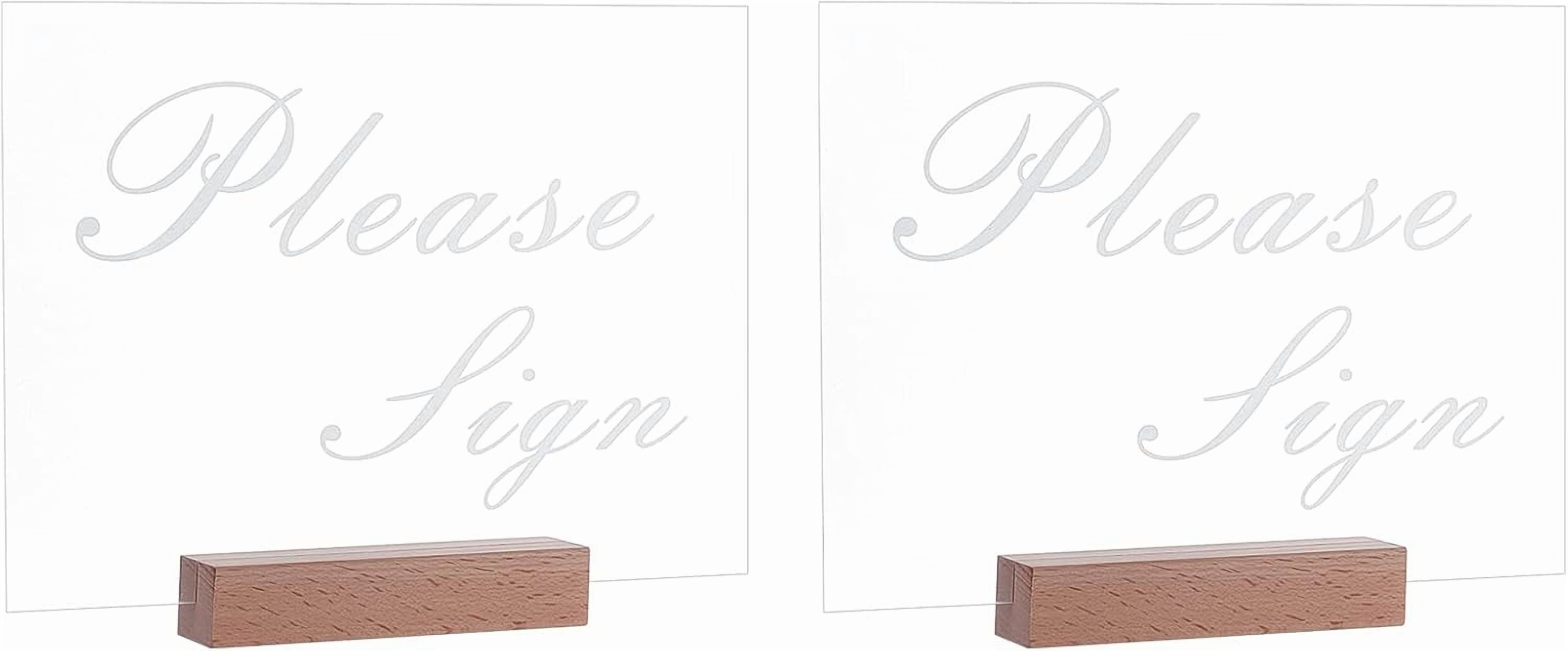 4Pcs Wedding Sign Guest Book Table Sign 6”x8” Acrylic Please Signs ...