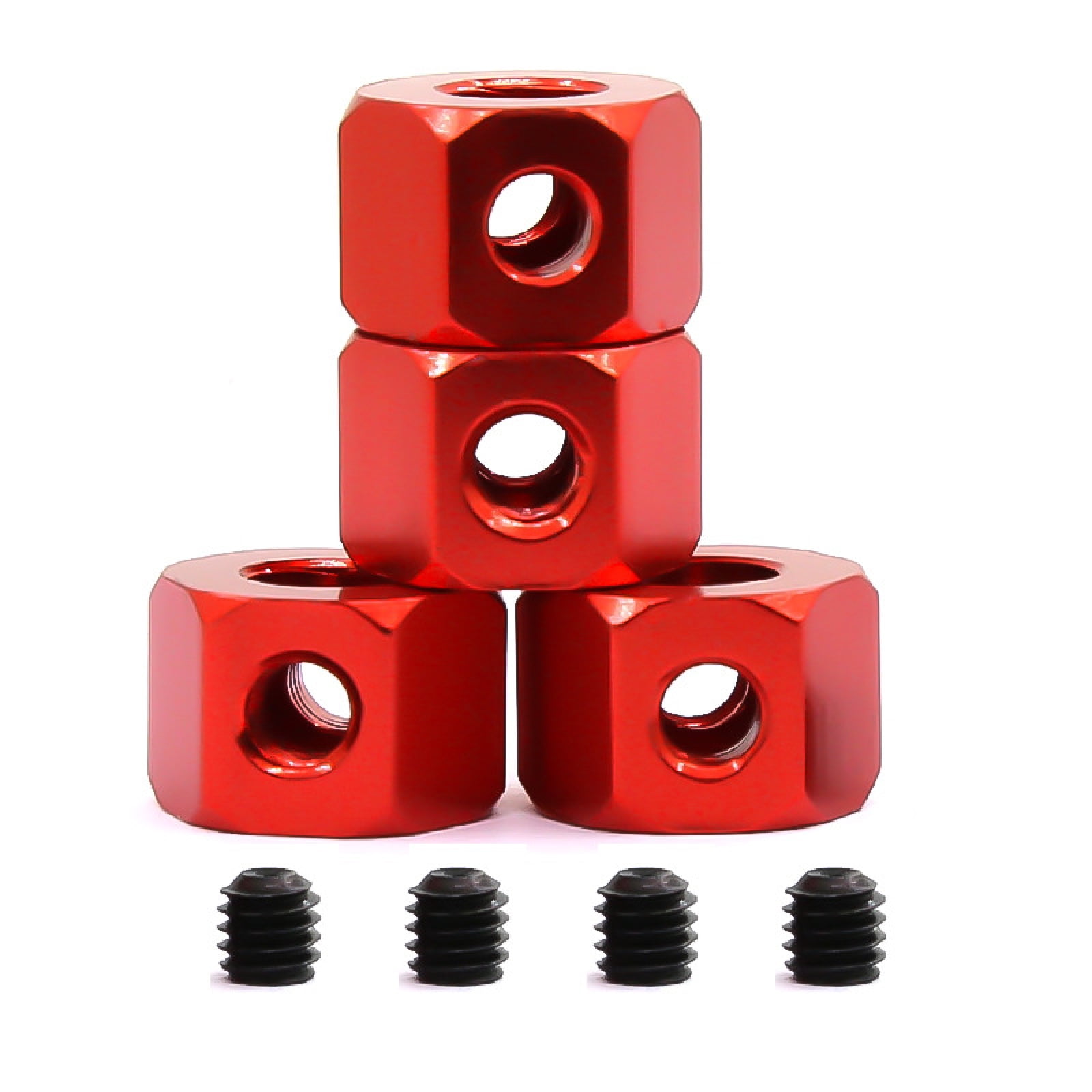 4Pcs Wheel Hub Hex Adapters Tire Spare Parts for WPL D12 C14 C24 B14 B16 MN D90 D91 RC, Red ...