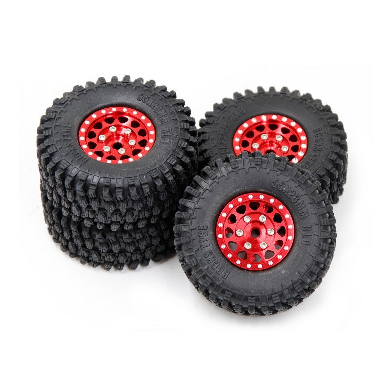 4Pcs Wheel Tires with Extended Couple for Trx4M for Defender 1/18 Rc ...