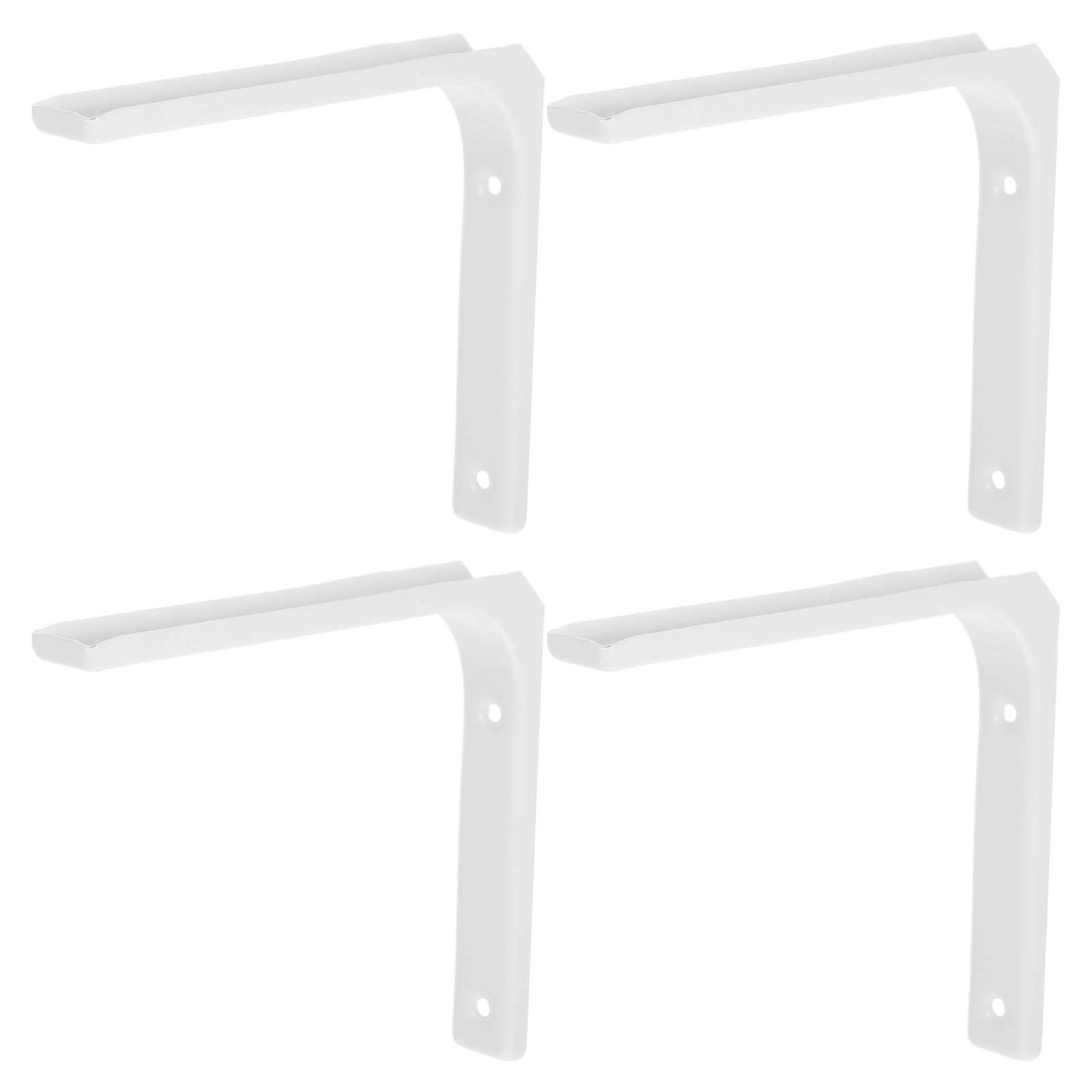 Set of 4 White L-Shaped Heavy Duty Stainless Steel Shelf Support ...