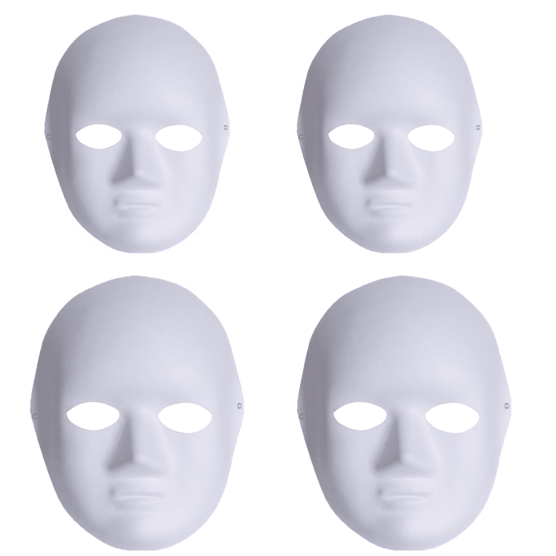 4Pcs White Paper Mache Mask, DIY Paintable Masquerade Mask for Artistic ...