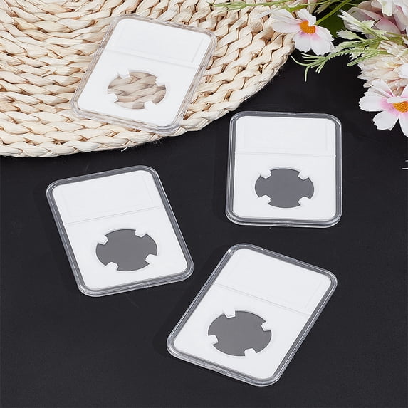 4Pcs White Plastic Coin Storage Box Rectangle Coin Jewelry Storage ...