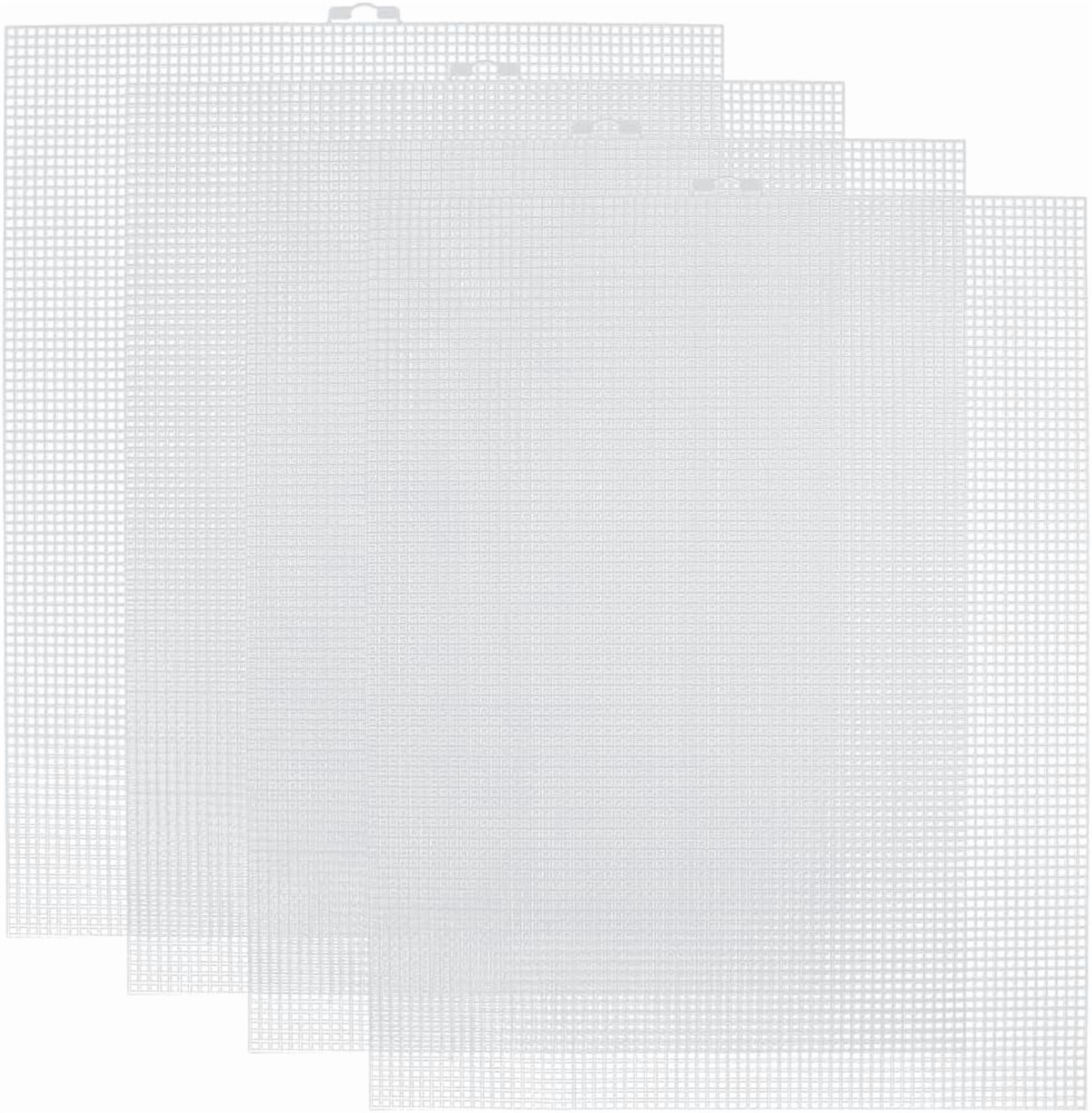 4Pcs White Plastic Grid Eye Mesh Sheet Rectangle Stitch Needlepoint ...