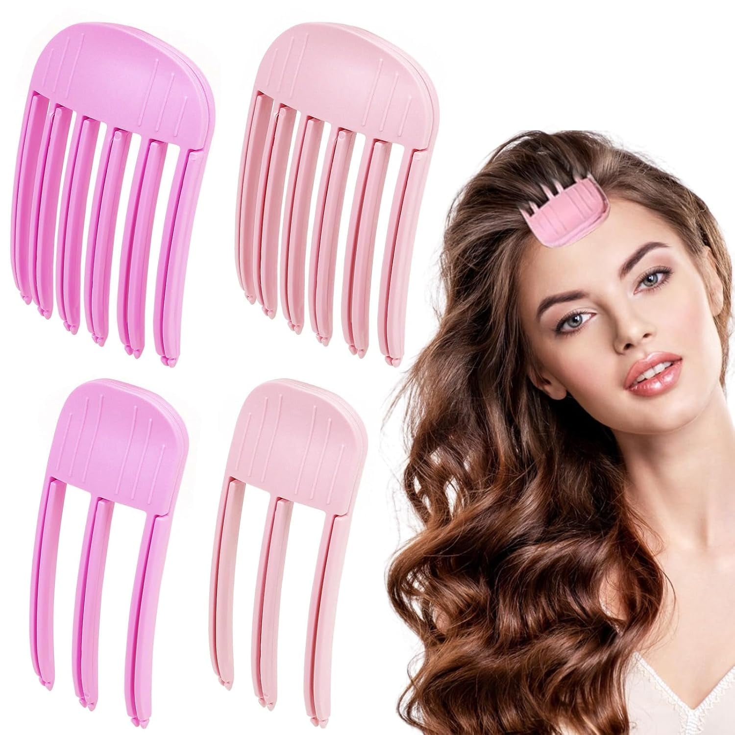 4Pcs Wind Shaping Styling Comb for Fluffy Bangs for Volume and Heatless ...
