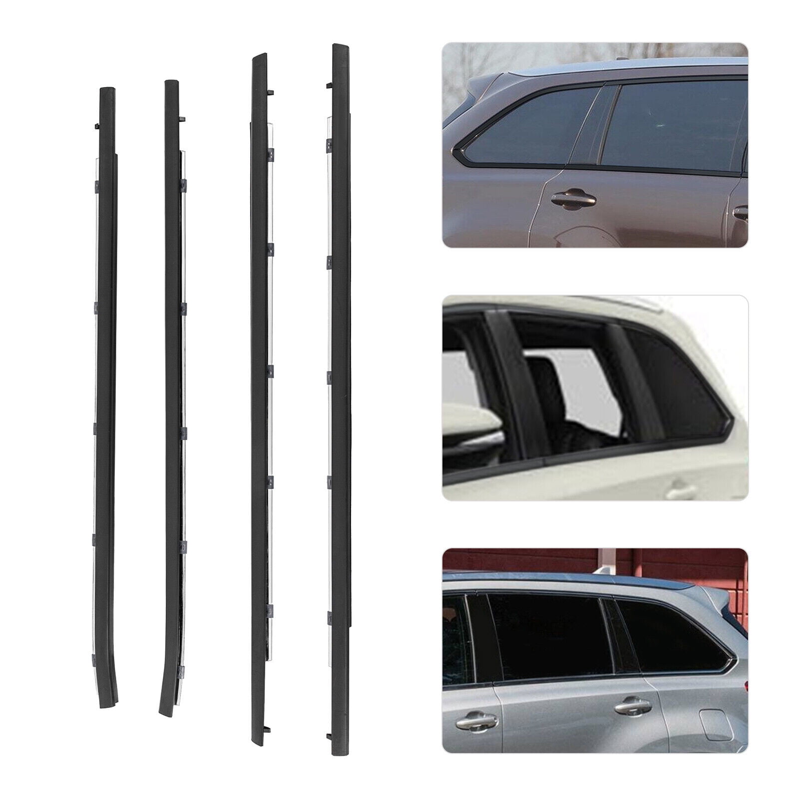 4Pcs Window Molding Cover Trim, Highlander Window Moulding Trim, Window ...