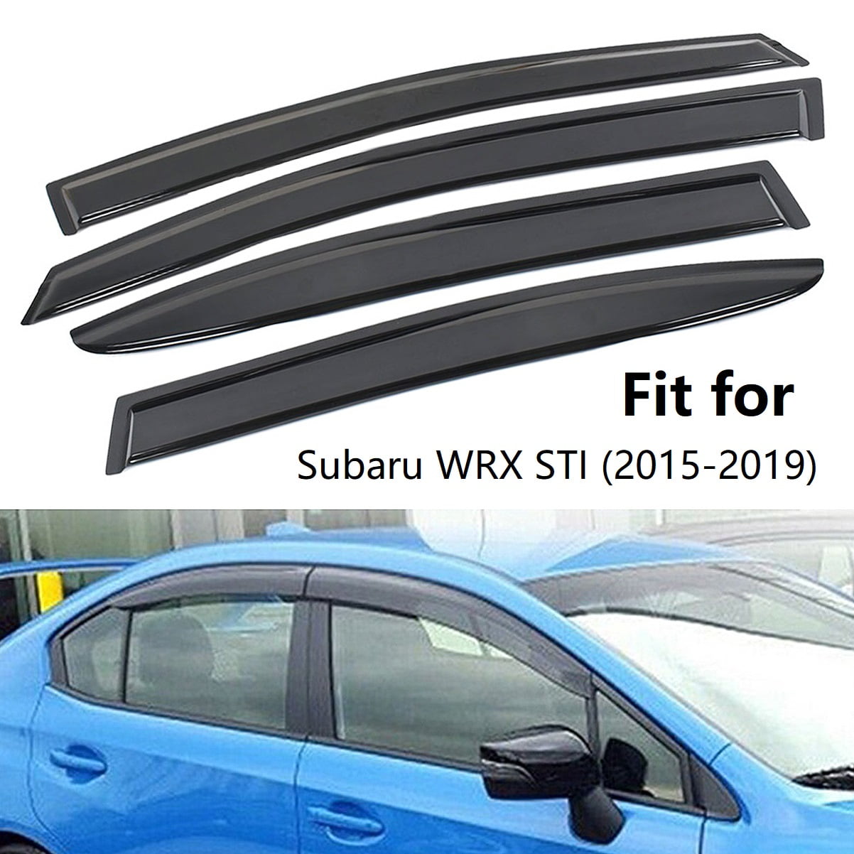 4Pcs Window Visor Rain Sun Guard Fit for Subaru WRX STI 2015 2019 15 19 WRX STI Window Visors