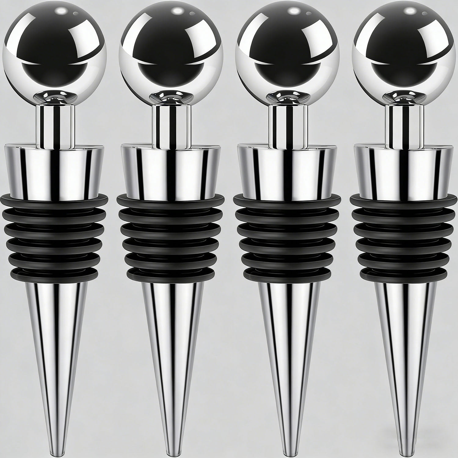 4Pcs Wine Saver Wine Stopper Wine Bottle Plug with Silicone Reusable ...