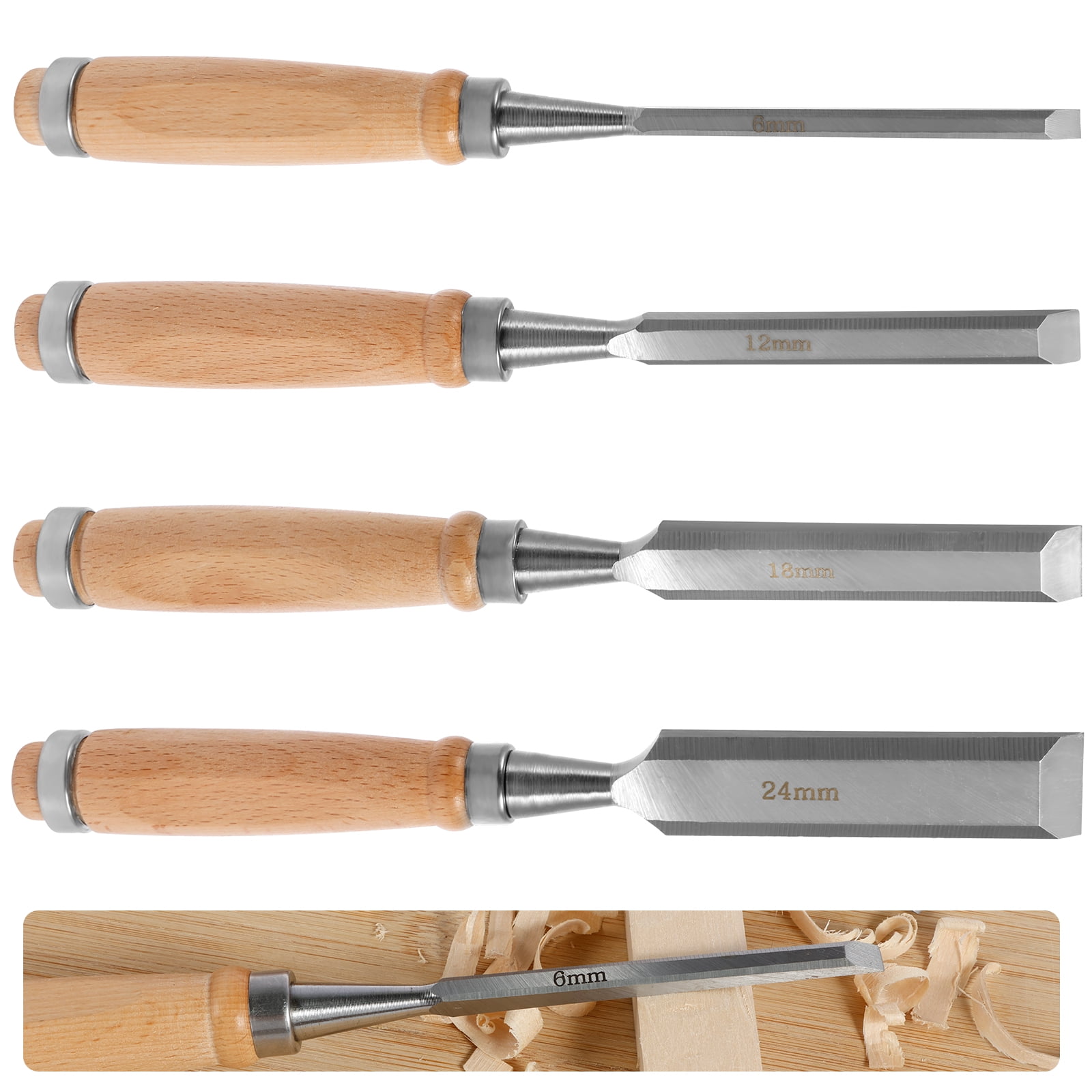 4Pcs Wood Chisel Set Chrome Vanadium Woodworking Chisel Tool ...