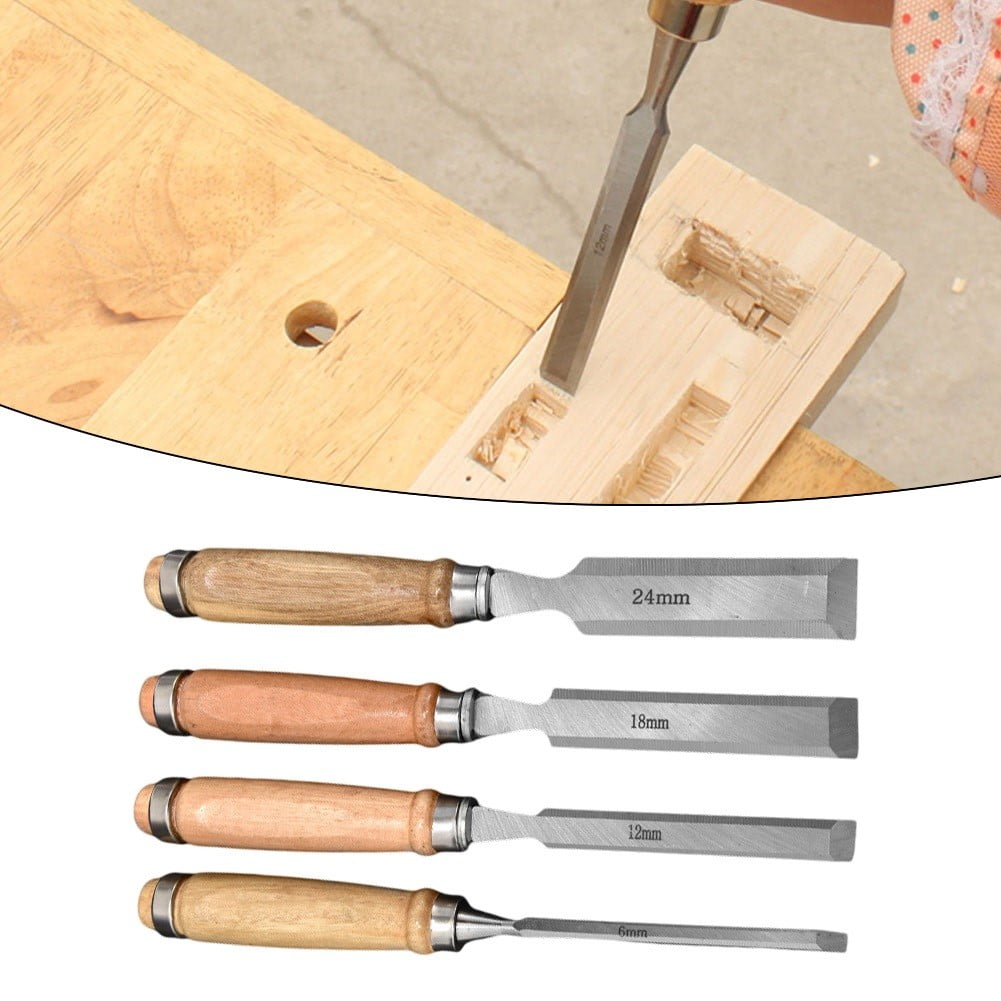 4Pcs Wood Chisel Set Round Curved Hollow Carbon Steel Semicircular Edge ...
