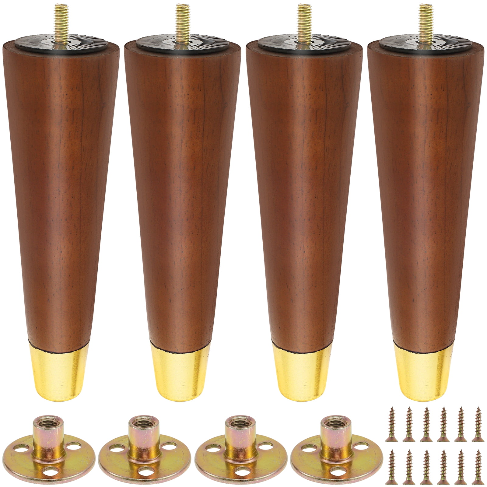 4Pcs Wood Furniture Legs Versatile Round Sofa Leg Solid Century Modern ...