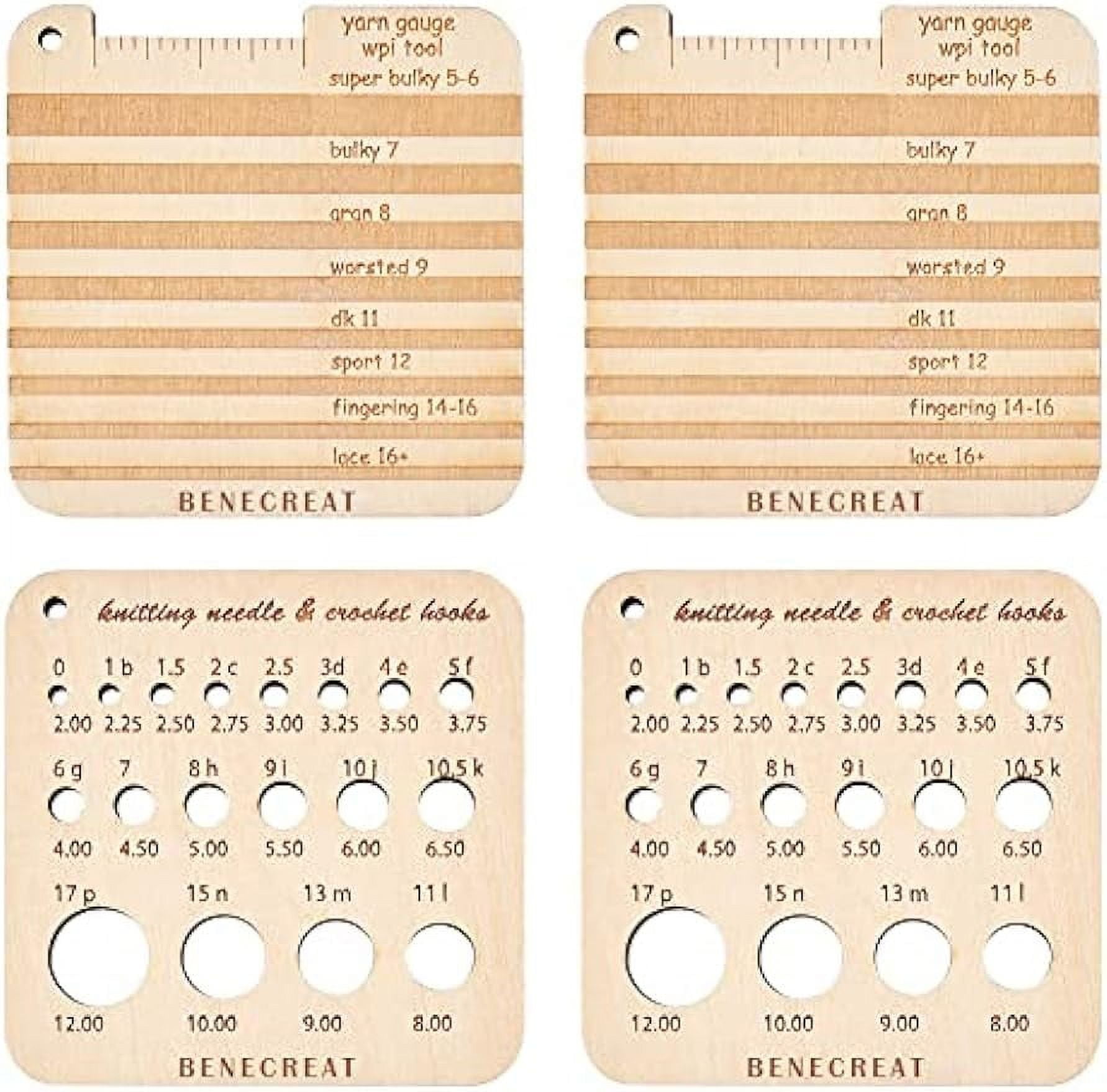 4Pcs Wood Knitting Gauge Rulers 2 Style Square Knitting Tool Crochet ...