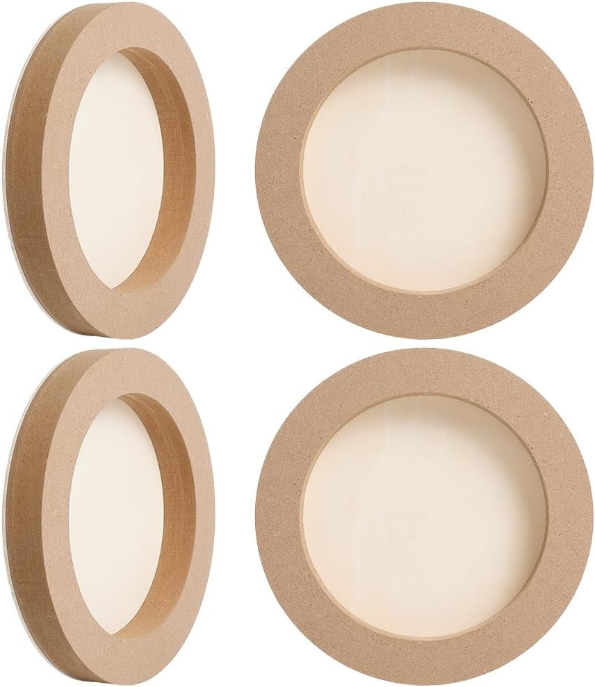 4Pcs Wood Panel Boards 15x2cm Round Wood Canvas Panels Unfinished ...