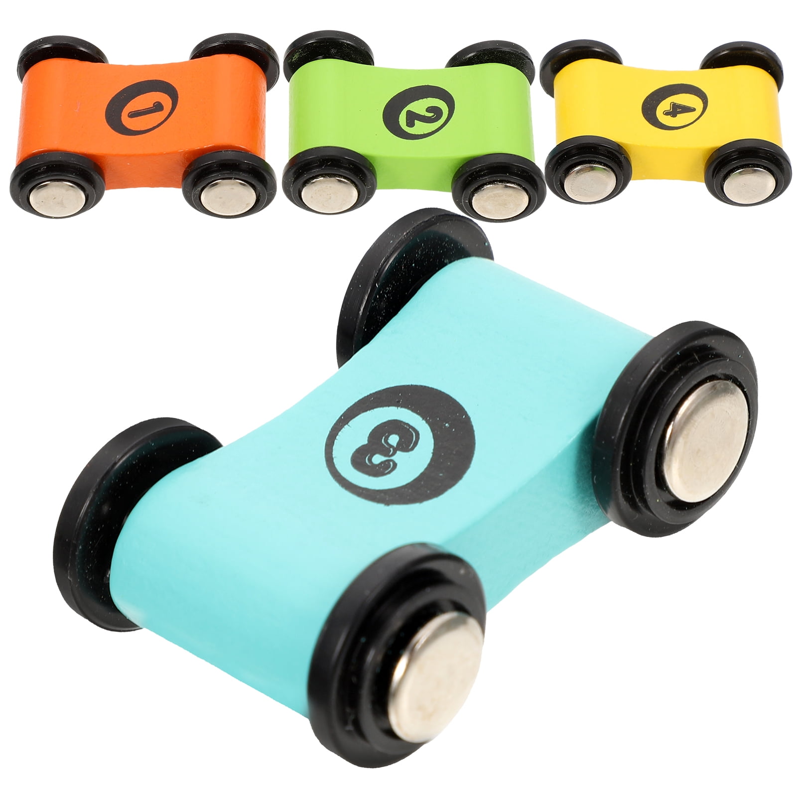 4Pcs Wood Race Car Interactive Wood Car Toy for Party Children Racing ...