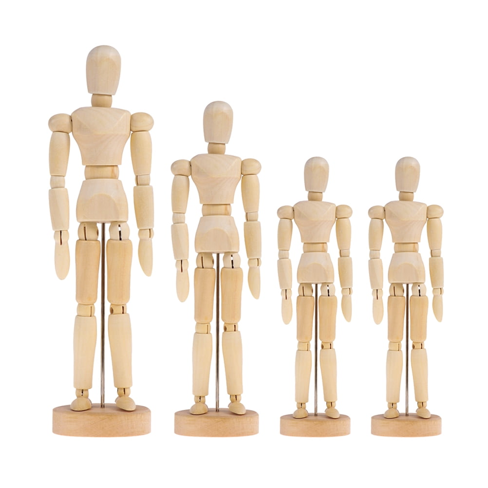 Murdoffiu 4Pcs Wooden Movable Joint Puppets, Sketch Models for Artists ...