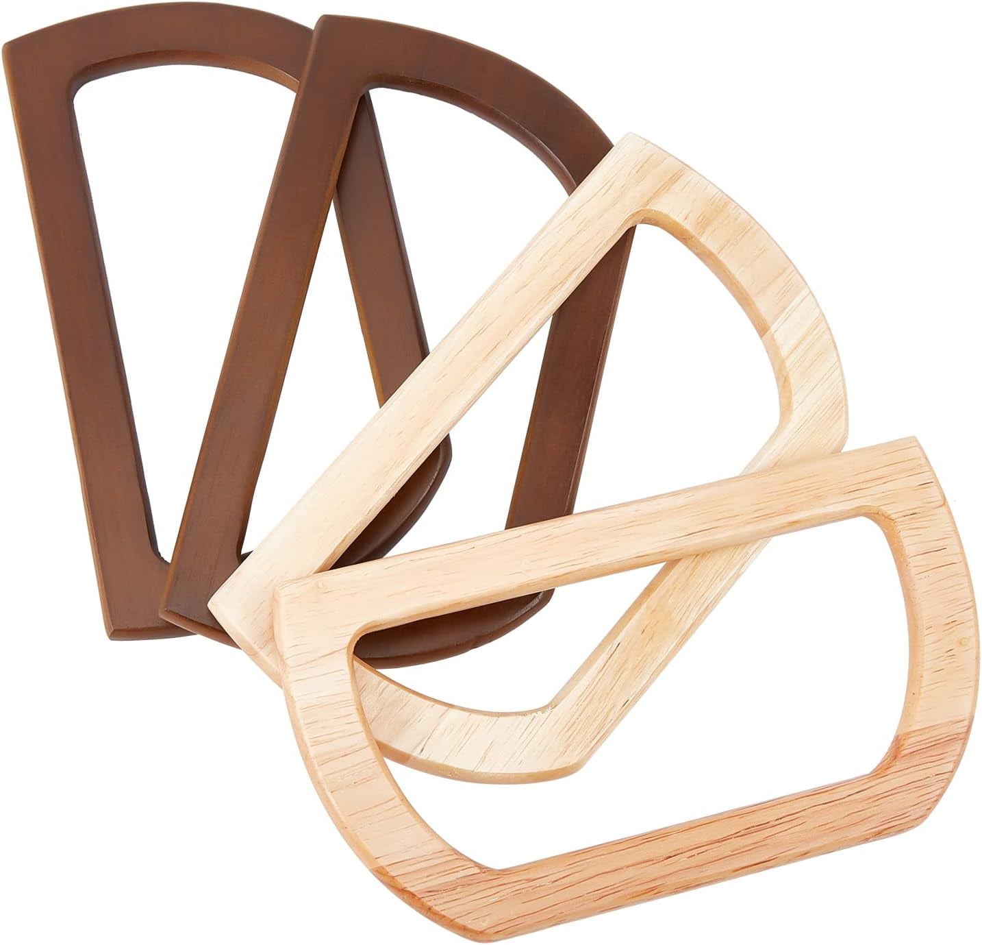 4Pcs Wooden Bag Handles 2 Colors Wooden Purse Handles Replacement Oval ...