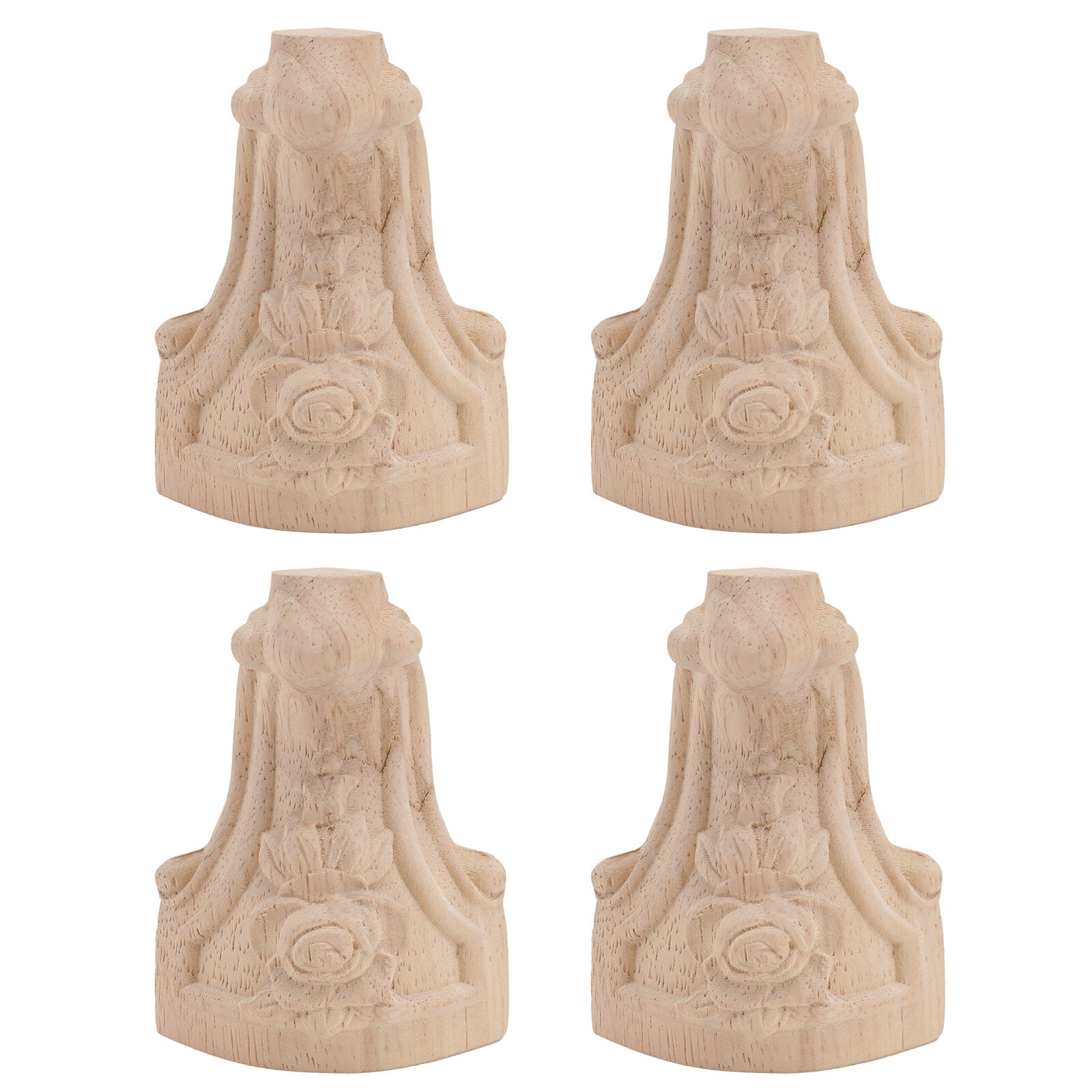 4Pcs Wooden Cabinet Legs Household Furniture Feet Wooden Carving Legs ...