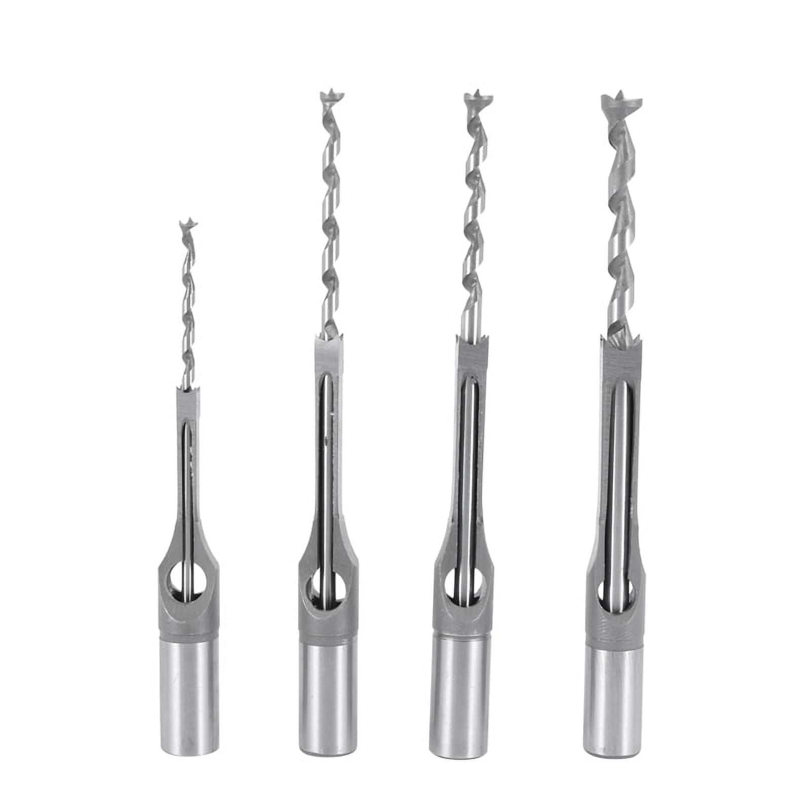 4Pcs Woodworking Square Hole Drill Bits Wood Mortising Chisel Set ...