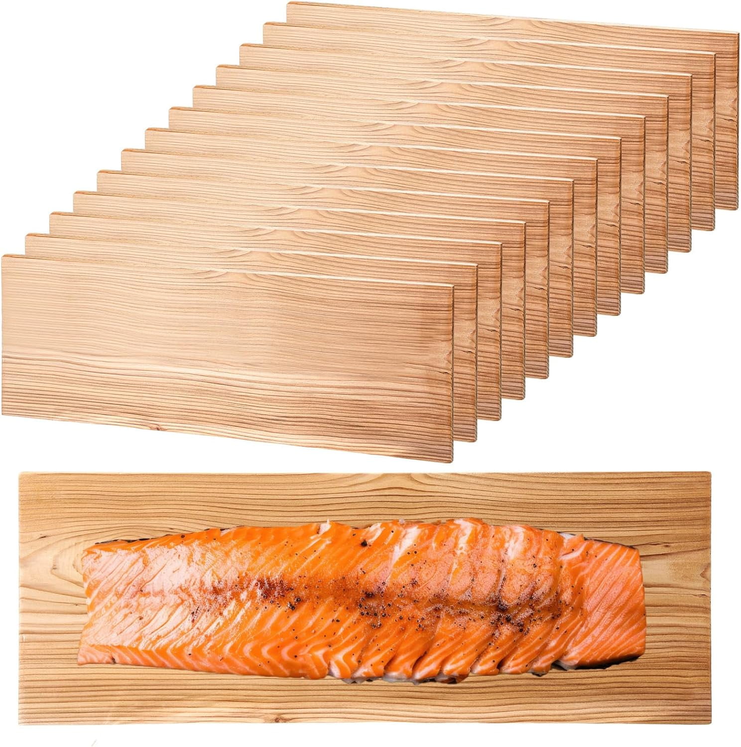 4Pcs XL XXL Large Cedar Planks for Grilling Salmon Thicker Design Full Filet of Salmon Meat Fish ...