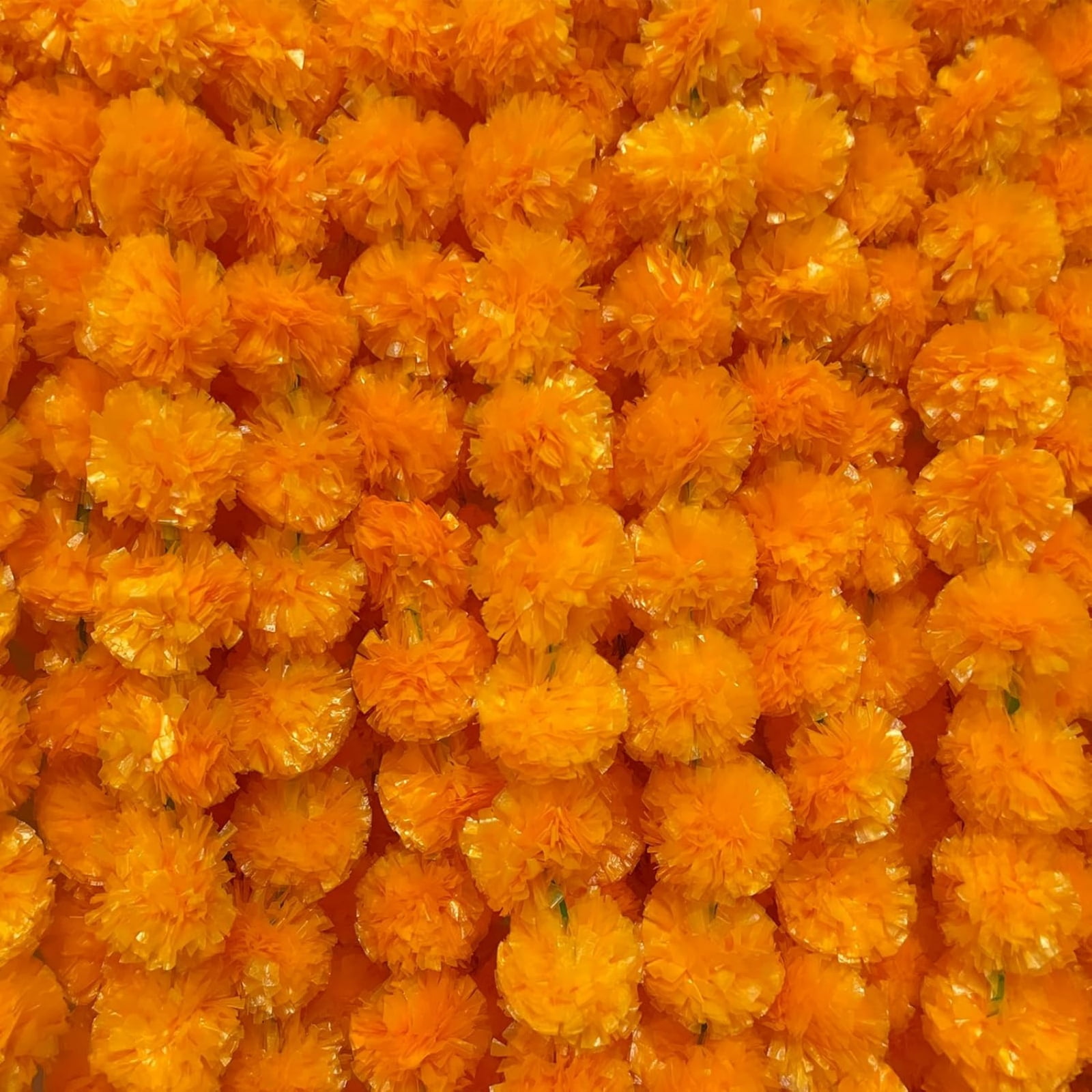 4Pcs Yellow Marigold Garland for Decoration, 4.95ft Artificial Flower ...