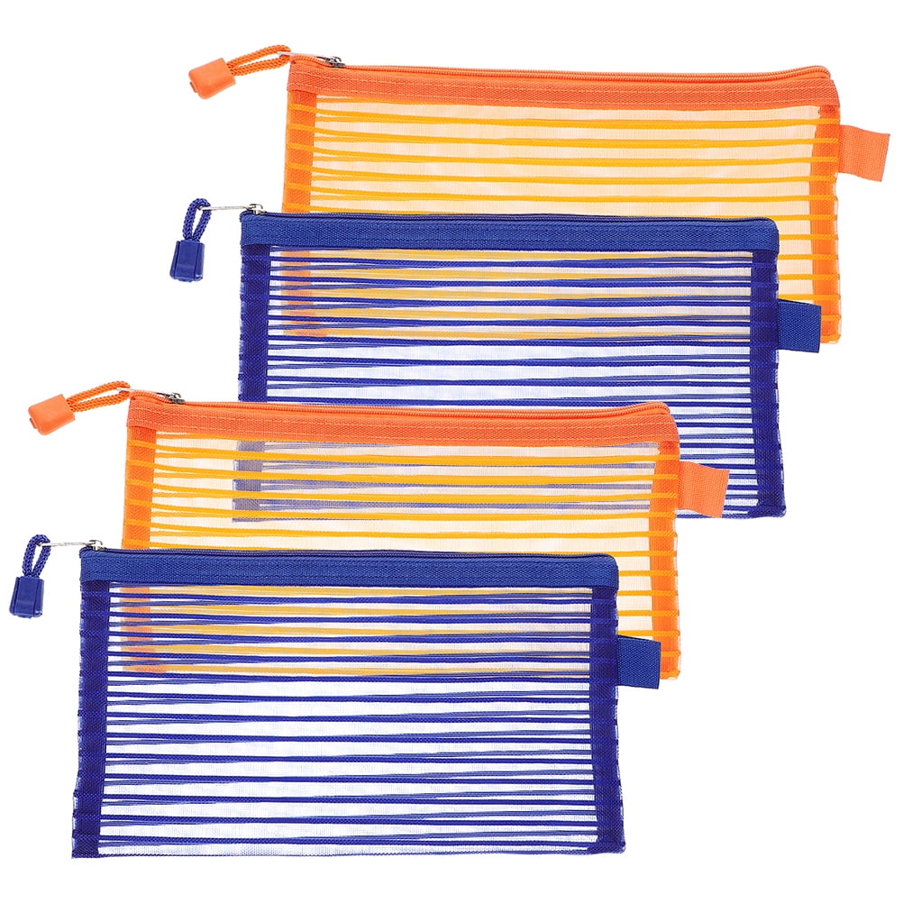 4Pcs Zipper File Pouches Visible Pouch Zipper File Organizer Students ...