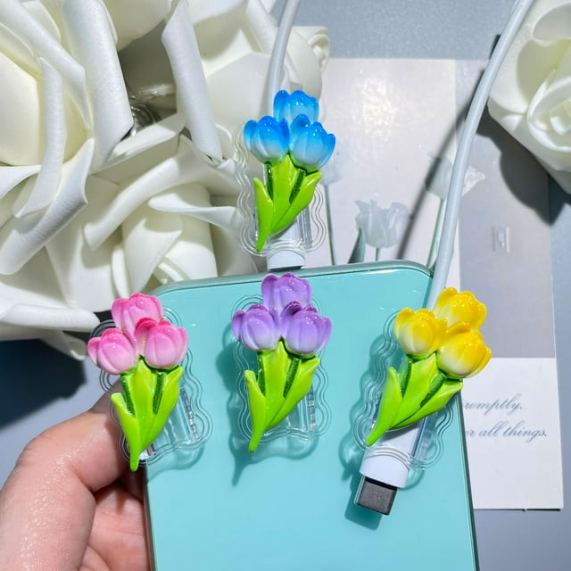 4Pcs of Cable Protector for Phone Charger, Soft Charging Cord Protector ...