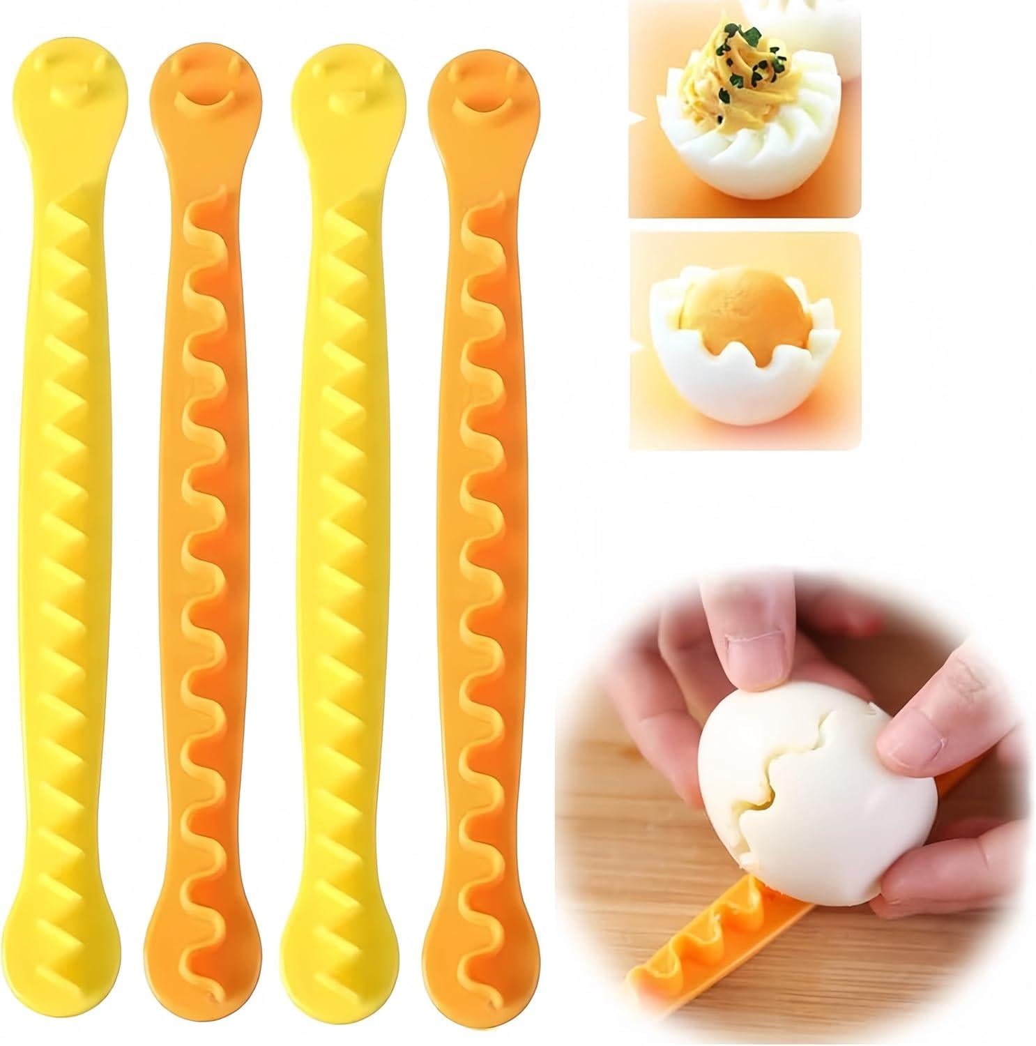4Pcs of everything -2 lace egg divider, carving stick, egg yolk salad ...