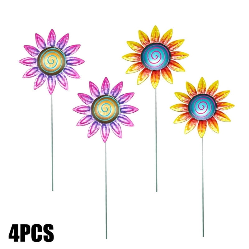 4Pcs of wrought iron imitation flower hardware crafts, used for garden ...