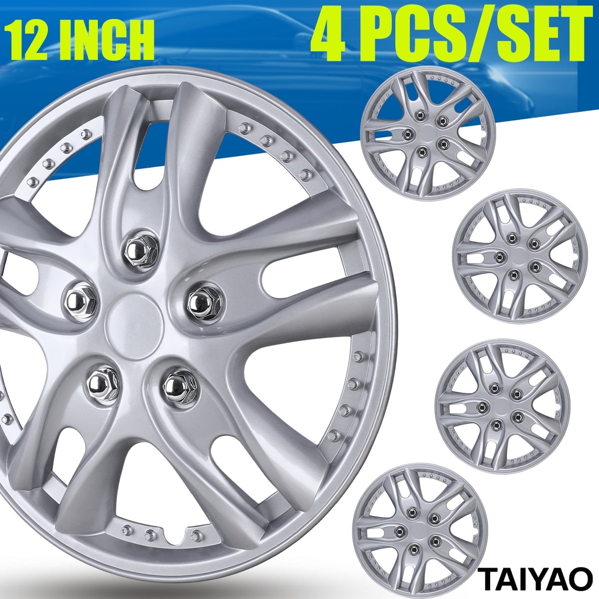 4Pcs/set 12 Inch Universal Wheel Rims Cover Hubcaps Snap On Car Truck ...