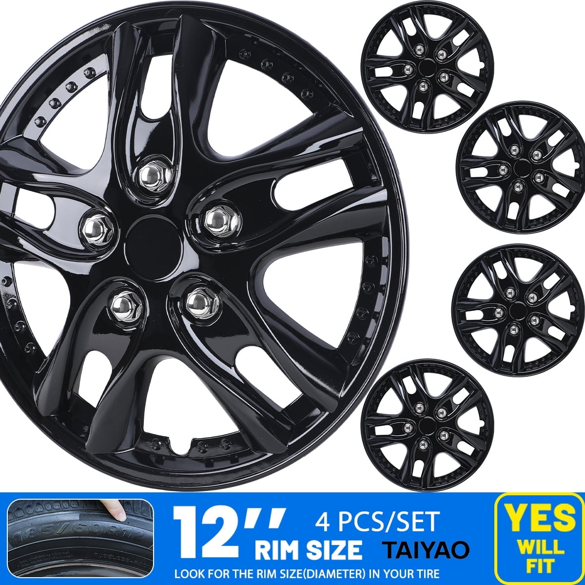 4Pcs/set 12 Inch UniversalWheel Rims Cover Hubcaps Snap On Car Truck ...