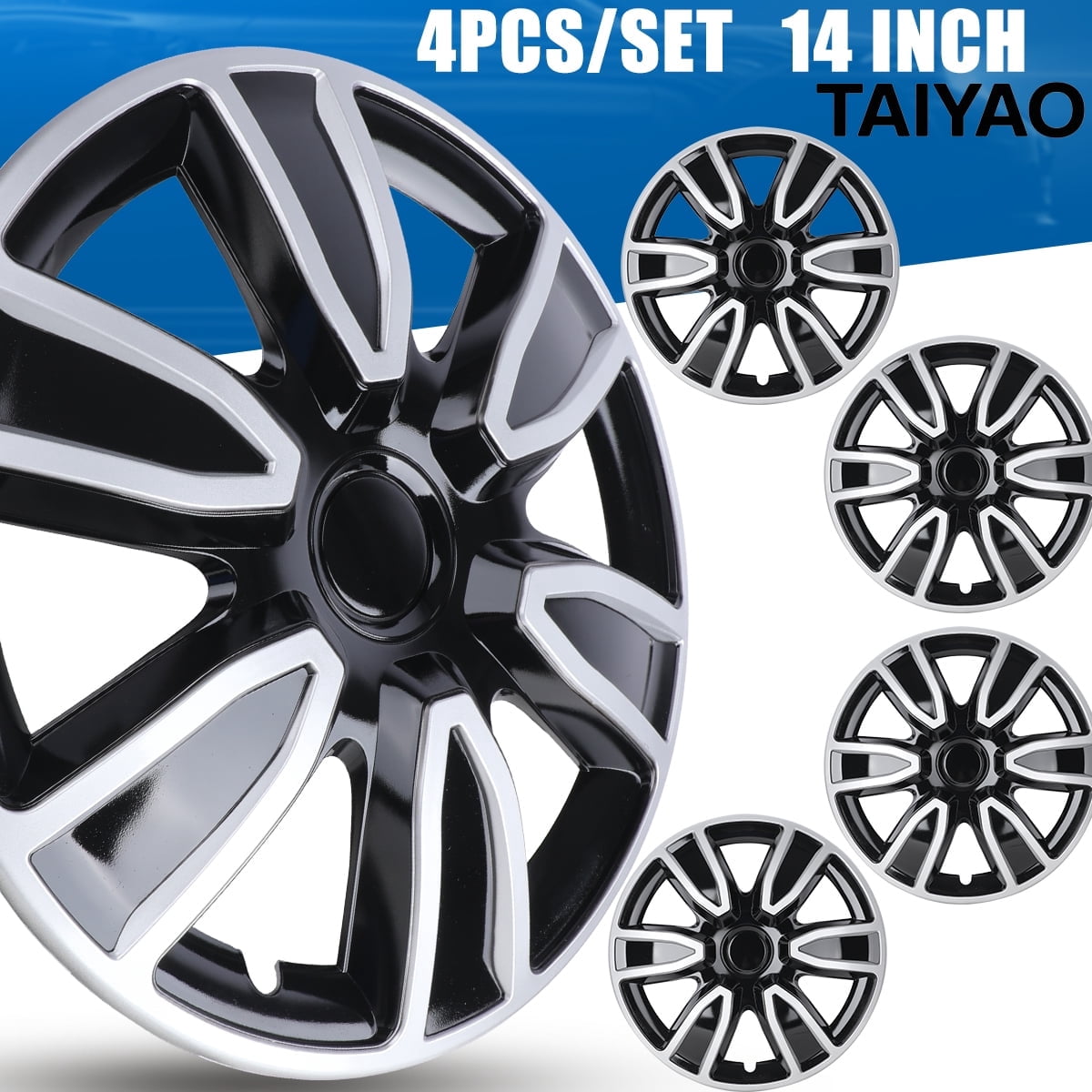 4Pcs/set 14 Inch Universal Wheel Rims Cover Hubcaps Snap On Car Truck ...