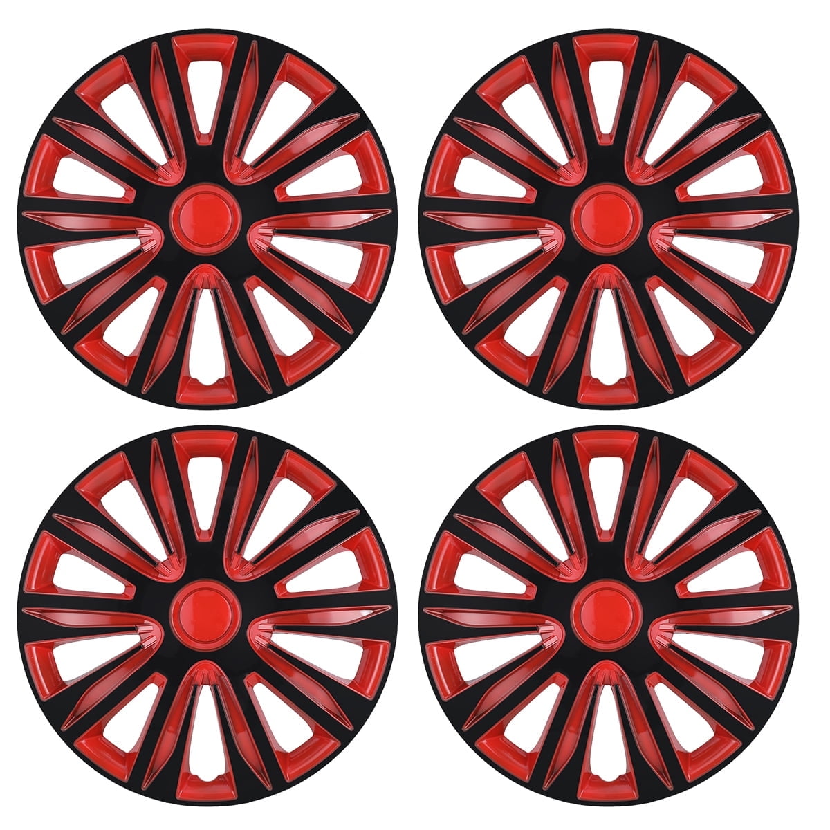 4Pcs/set 17" Black&Red Universal Hubcaps Wheel Covers for Most Cars,Set ...