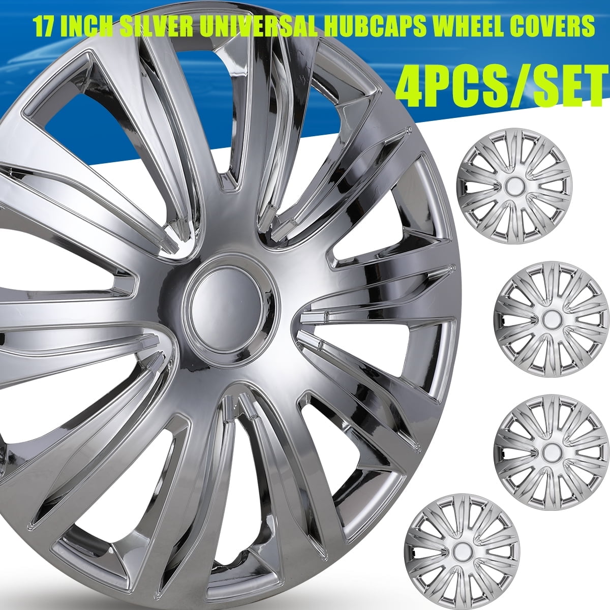 4Pcs/set 17" Silver Universal Hubcaps Wheel Covers for Most Cars,Set Of ...