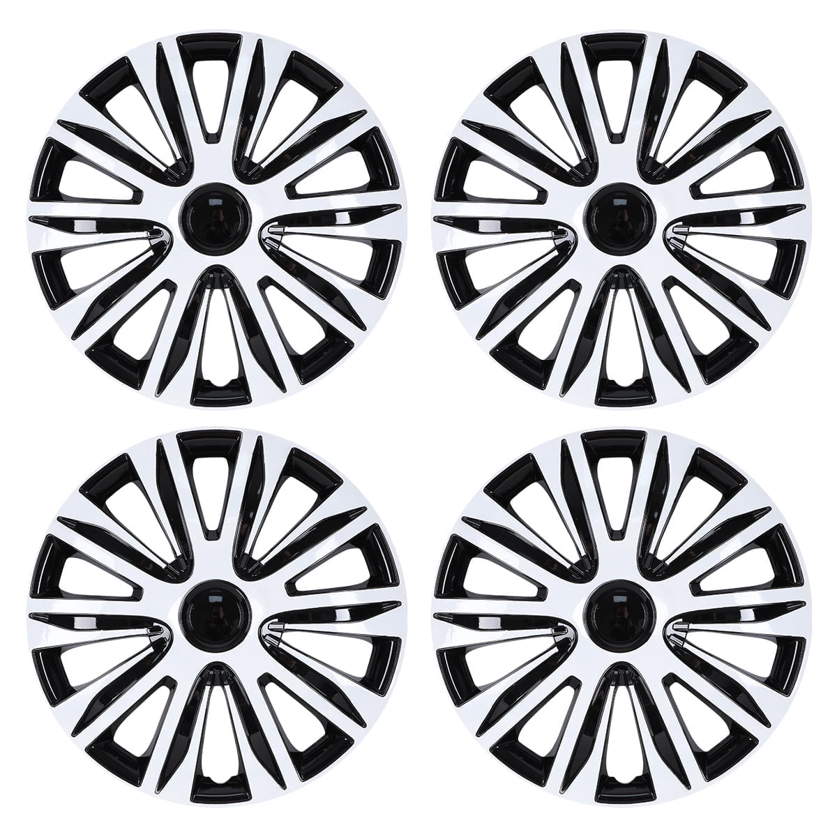 4Pcs/set 17" White & Black Hubcaps/Wheel Covers for Most Cars,Set Of 4 ...