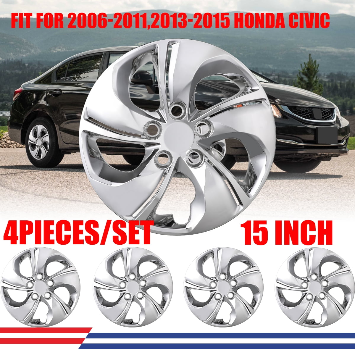 4Pcs/set Cover Hubcaps ,15 Inch Hubcaps Wheel Rims Cover for 2006-2011 ...