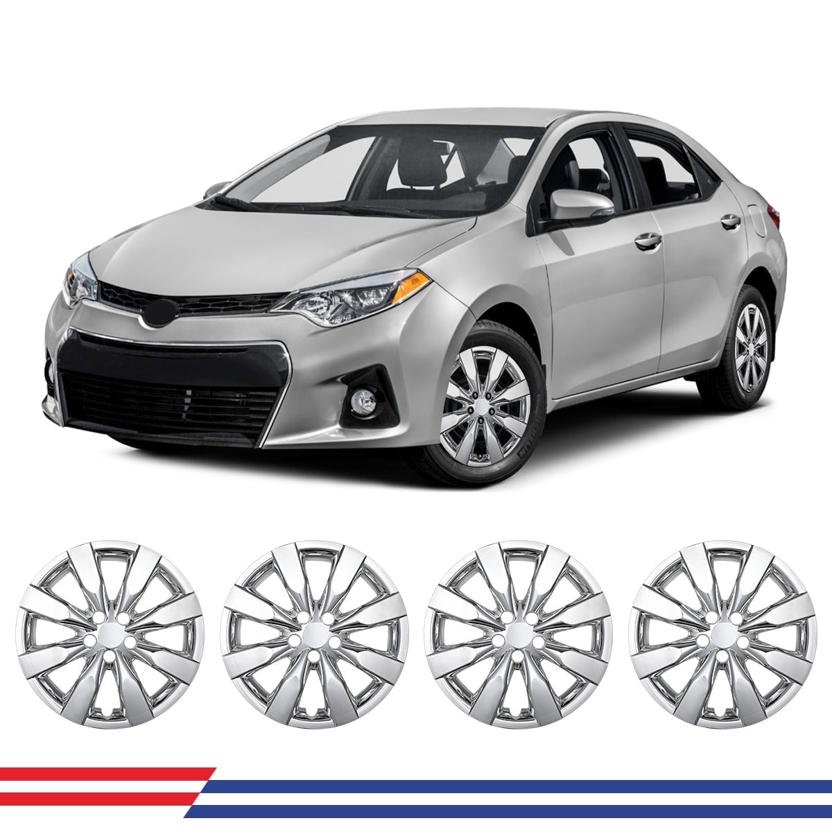 4Pcs/Set Hubcaps,16 inch Wheel Rims Cover for 2014-2016 Toyota Corolla ...