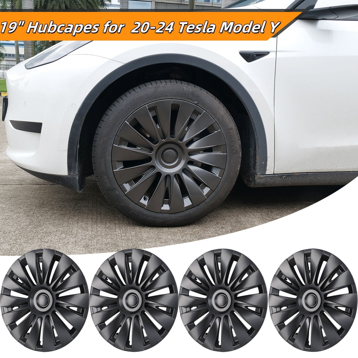 4Pcs/set Cover Hubcaps ,19 inch Dark Grey Hubcaps Wheel Rims Cover for ...