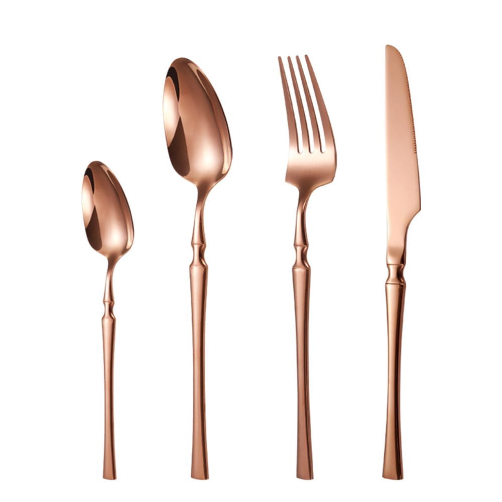 4Pcs/set Restaurant Durable Stainless Steel Reusable Flatware Set Spoon ...