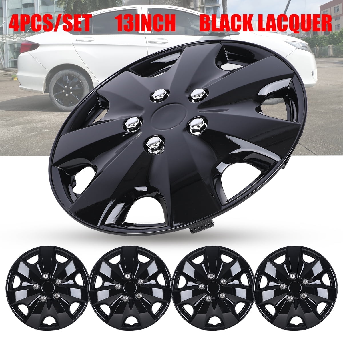 4Pcs/set Wheel Rims Cover Hubcaps ,13 Inch Universal Snap On Car Truck ...