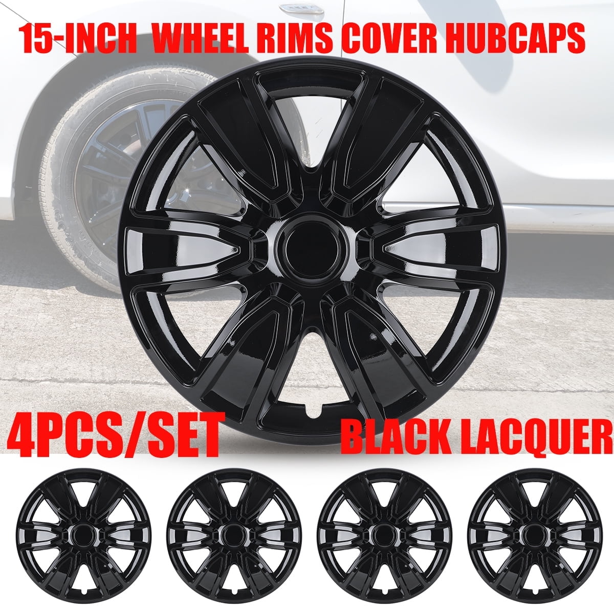 4Pcs/set Wheel Rims Cover Hubcaps ,15 Inch Universal Snap On Car Truck ...