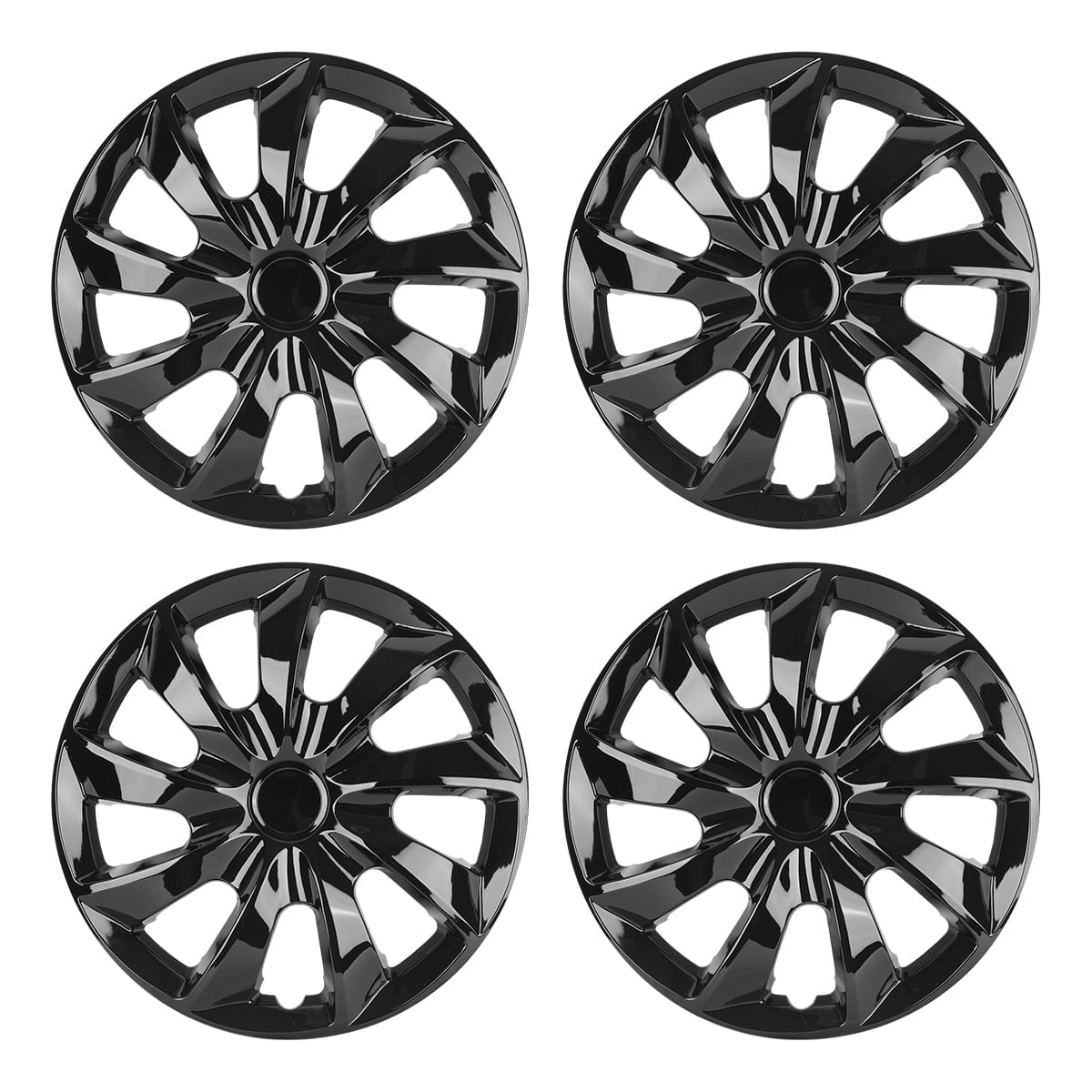 4Pcs/set Wheel Rims Cover Hubcaps ,17 Inch Universal Black Snap On Car ...
