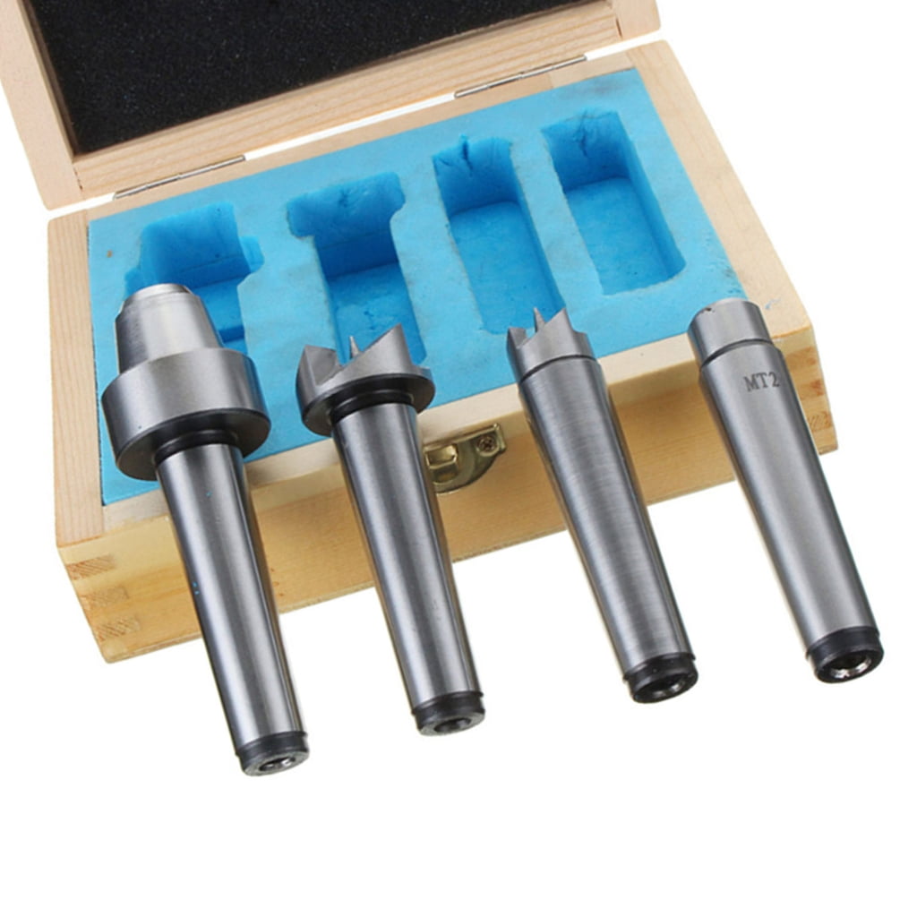 4Pcs/set Wood Lathe Center Set For Metalworking Drives Spur Cup MT2 ...