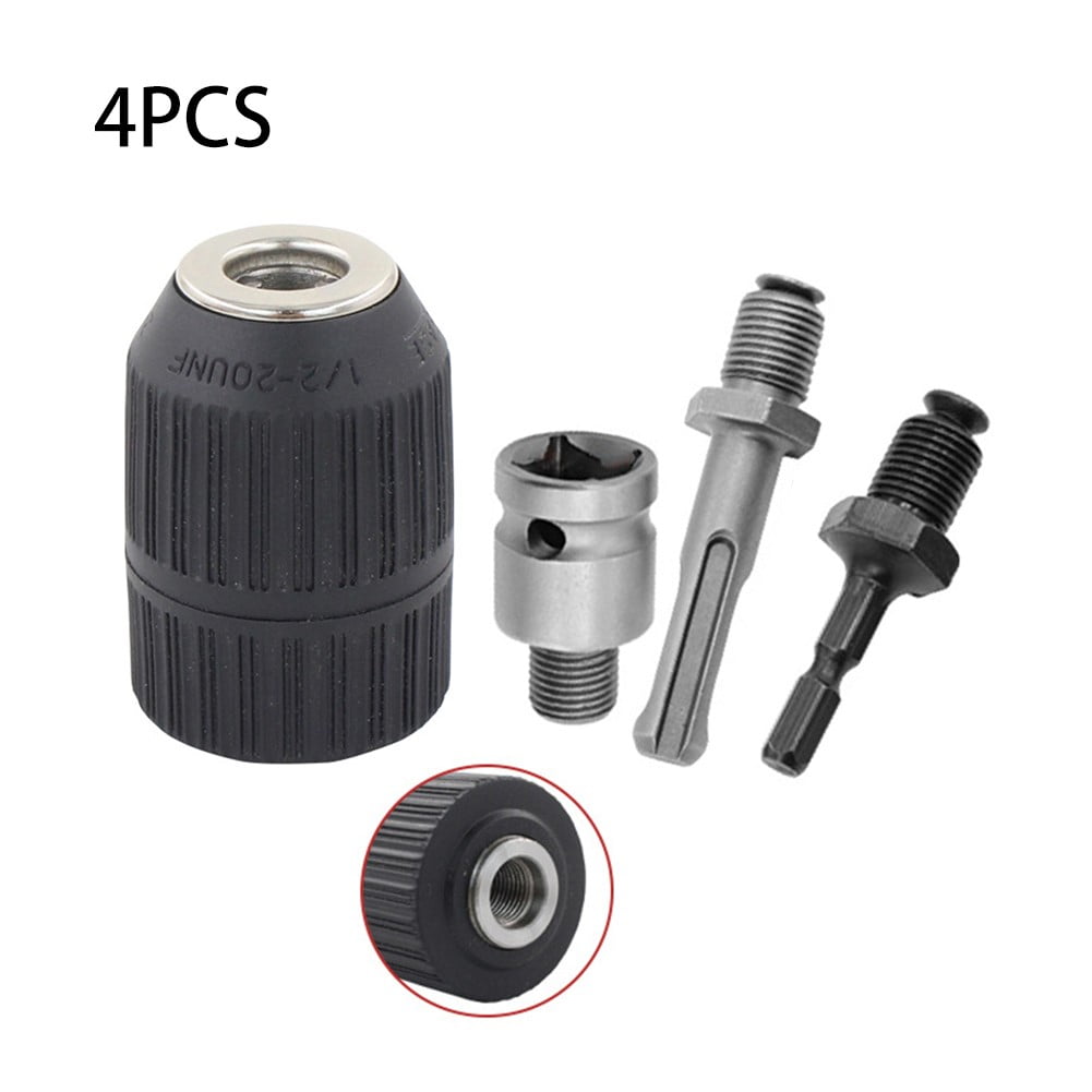 4Pcs2-13Mm Precision Keyless Drill Chuck Adapter 1/2 英寸-20Unf Shank 1/4 ...