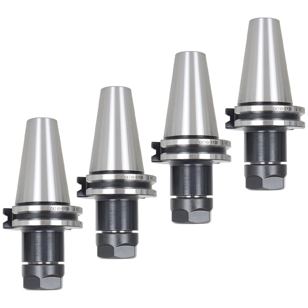 4Piece CAT40-ER20 Collet Chuck 2.76"Gage Length Runout Chucks Tool ...