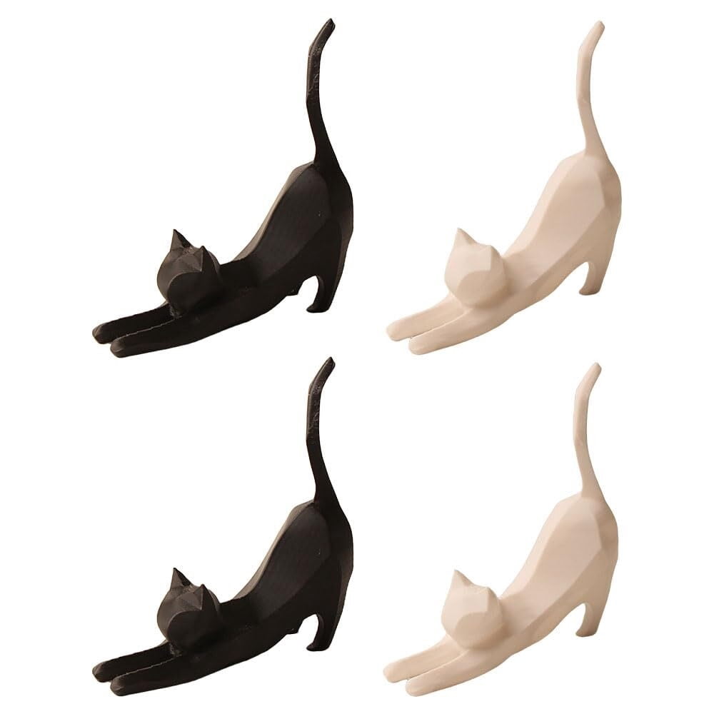 4Piece Elegant Cat-Shaped Ring Stands, 3D Printed Minimalist Jewelry ...