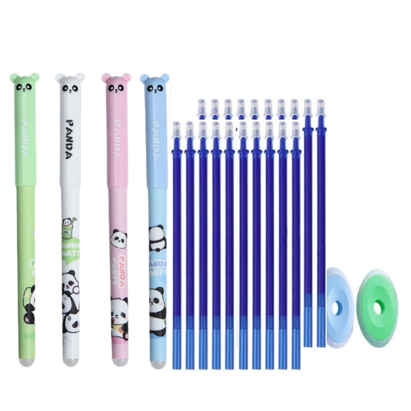4Pieces Cartoon Erasable Gel Pen with Refills Erasers 0.5mm Needle Tip ...